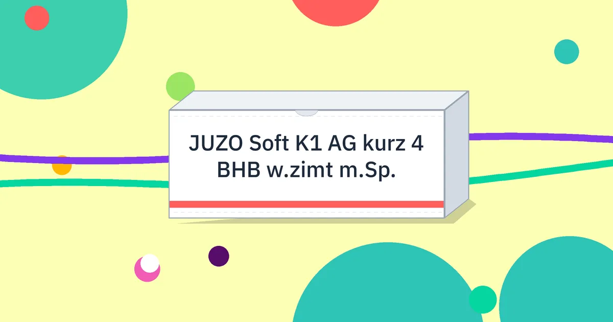 Symbolbild: Packung mit der Aufschrift JUZO Soft K1 AG kurz 4 BHB w.zimt m.Sp. (PZN 14837983) – Verfügbarkeit und Bezug in Apotheken in Frankfurt am Main