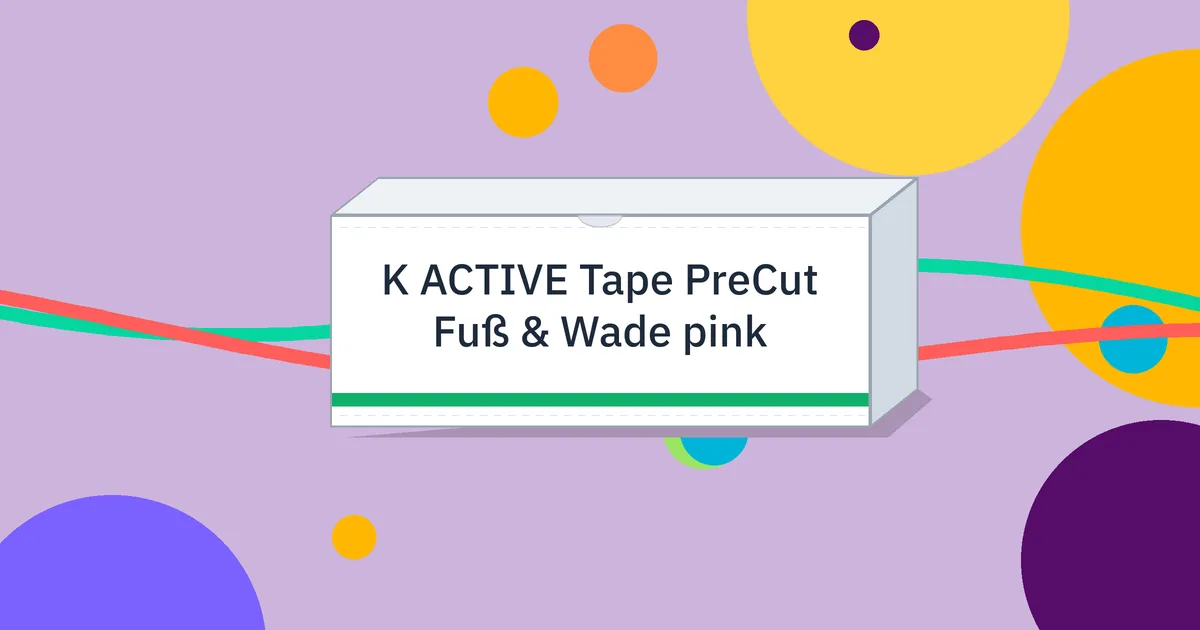 Symbolbild: Packung mit der Aufschrift K ACTIVE Tape PreCut Fuß & Wade pink (PZN 06936777) – Verfügbarkeit und Bezug in Apotheken in Frankfurt am Main