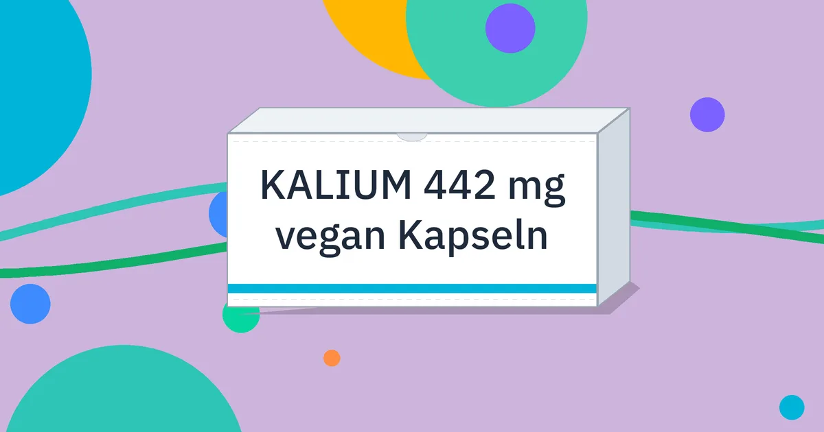 Symbolbild: Packung mit der Aufschrift KALIUM 442 mg vegan Kapseln (PZN 15309134) – Verfügbarkeit und Bezug in Apotheken in Frankfurt am Main