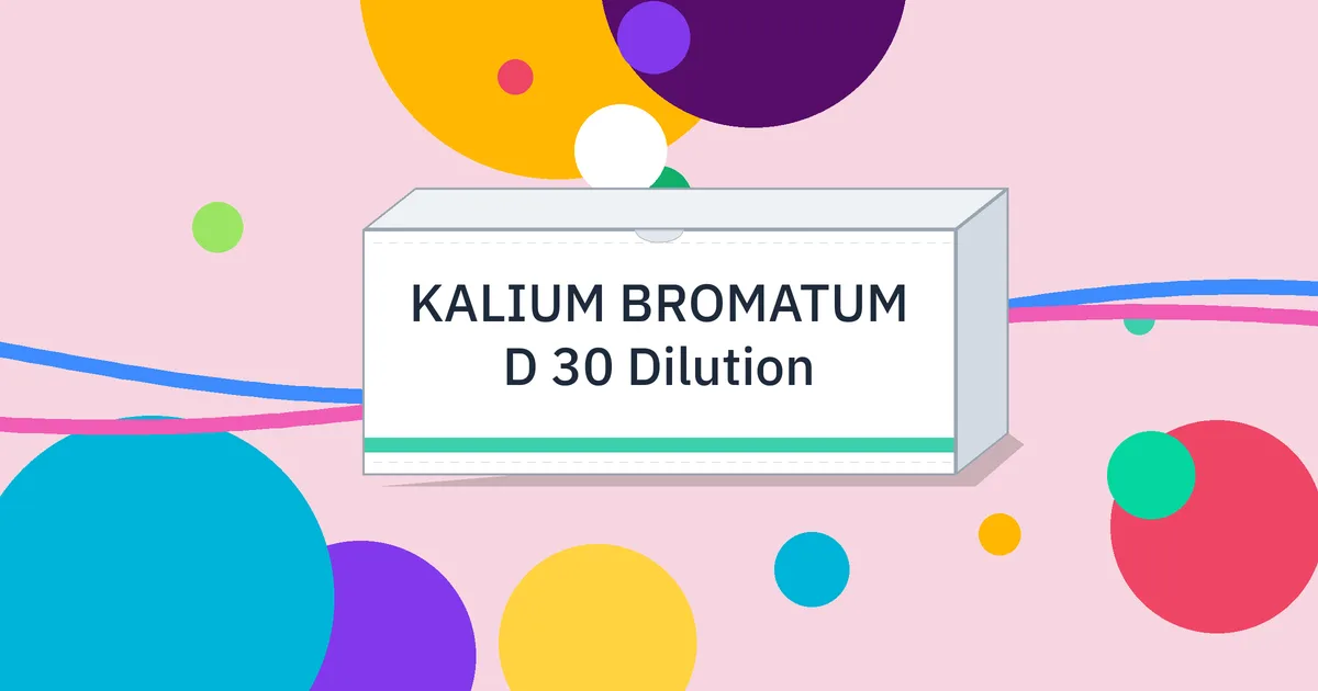 Symbolbild: Packung mit der Aufschrift KALIUM BROMATUM D 30 Dilution (PZN 02806546) – Verfügbarkeit und Bezug in Apotheken in Frankfurt am Main
