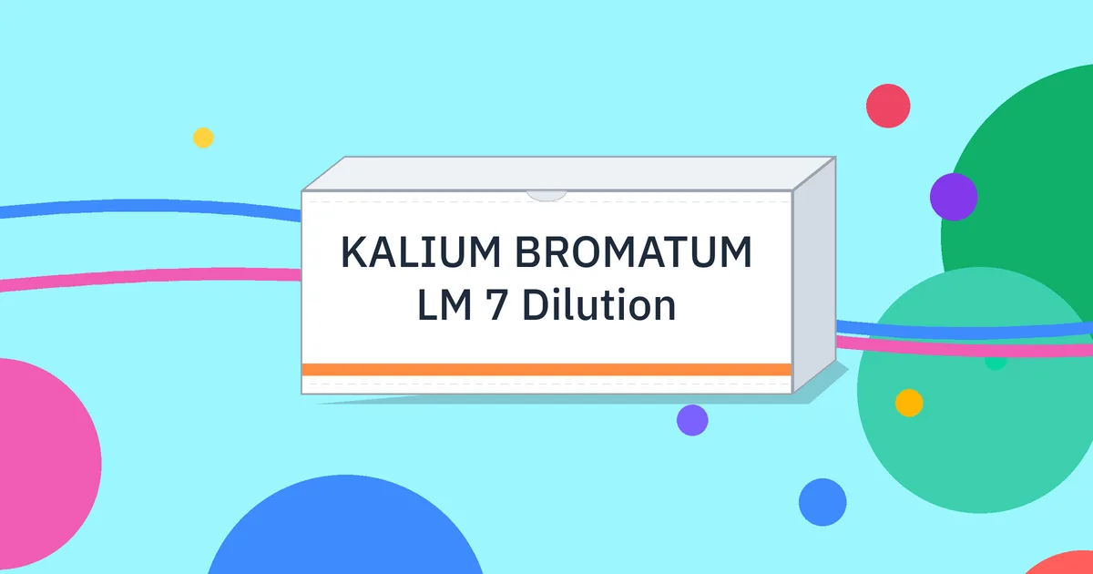 Symbolbild: Packung mit der Aufschrift KALIUM BROMATUM LM 7 Dilution (PZN 12917838) – Verfügbarkeit und Bezug in Apotheken in Frankfurt am Main