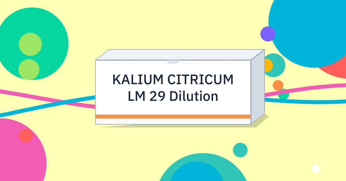Symbolbild: Packung mit der Aufschrift KALIUM CITRICUM LM 29 Dilution (PZN 12920355) – Verfügbarkeit und Bezug in Apotheken in Frankfurt am Main