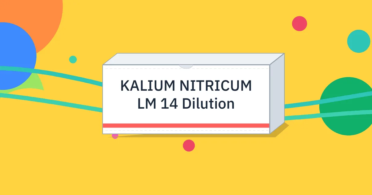 Symbolbild: Packung mit der Aufschrift KALIUM NITRICUM LM 14 Dilution (PZN 12923224) – Verfügbarkeit und Bezug in Apotheken in Frankfurt am Main