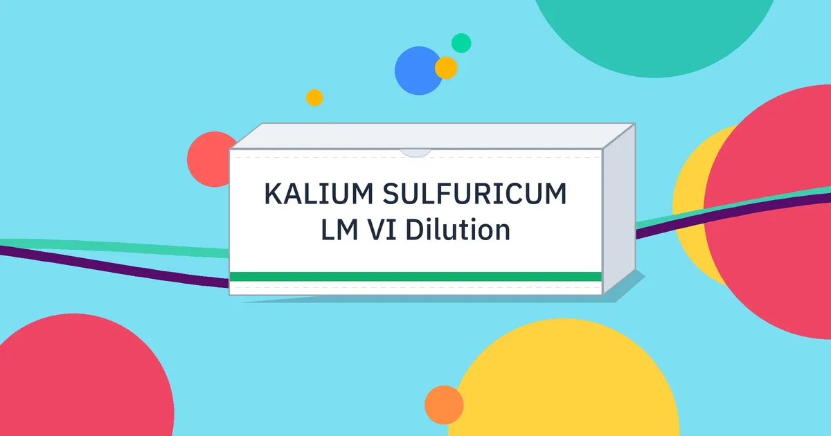Symbolbild: Packung mit der Aufschrift KALIUM SULFURICUM LM VI Dilution (PZN 02668618) – Verfügbarkeit und Bezug in Apotheken in Frankfurt am Main