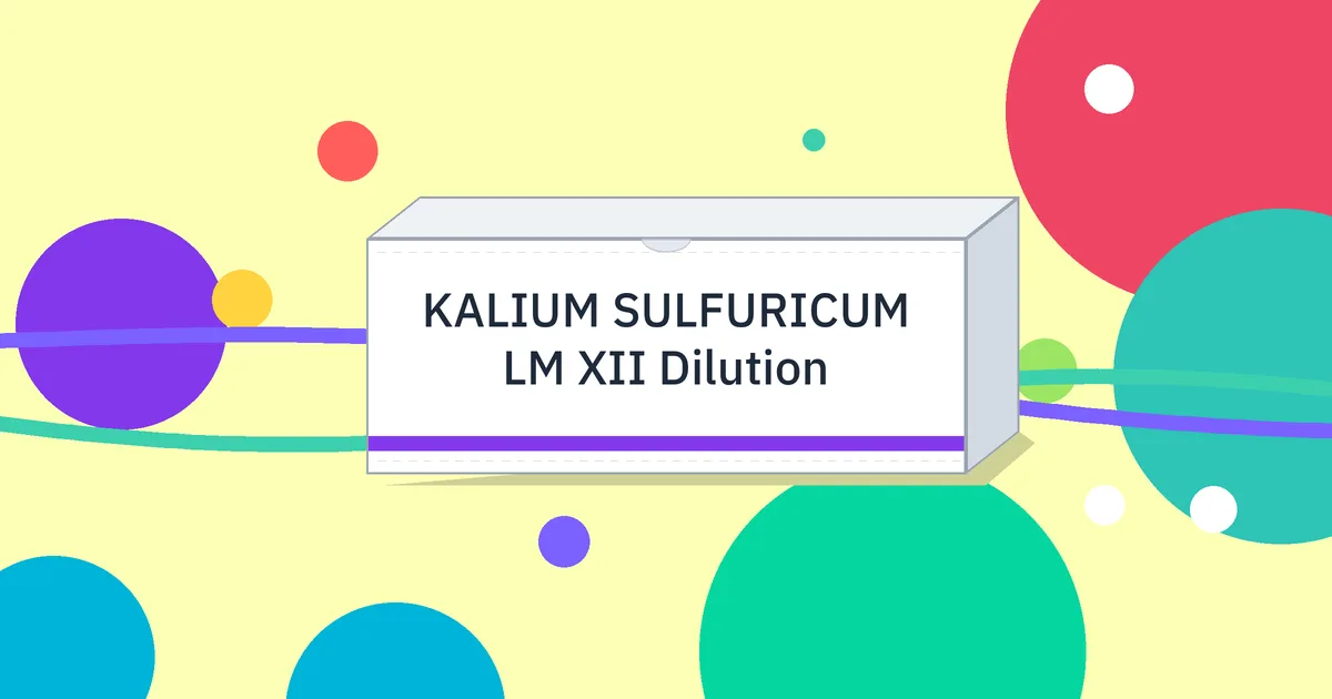Symbolbild: Packung mit der Aufschrift KALIUM SULFURICUM LM XII Dilution (PZN 02675021) – Verfügbarkeit und Bezug in Apotheken in Frankfurt am Main