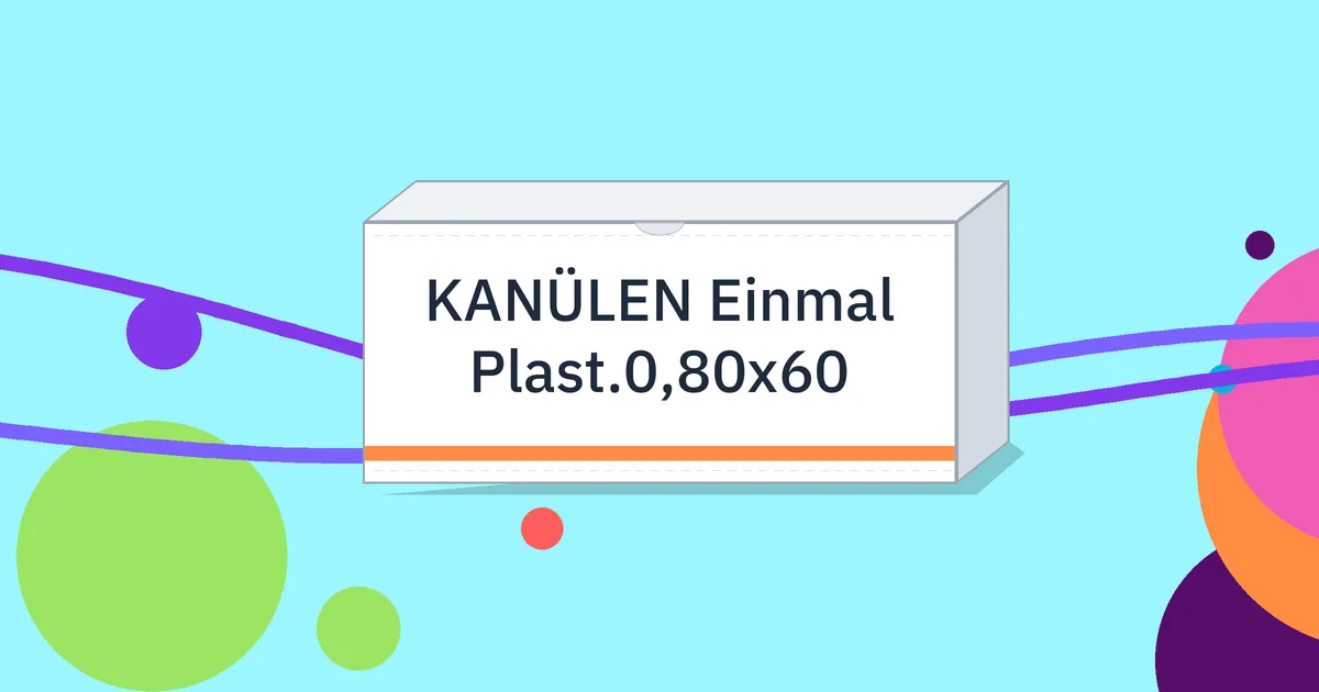 Symbolbild: Packung mit der Aufschrift KANÜLEN Einmal Plast.0,80x60 (PZN 01964160) – Verfügbarkeit und Bezug in Apotheken in Frankfurt am Main