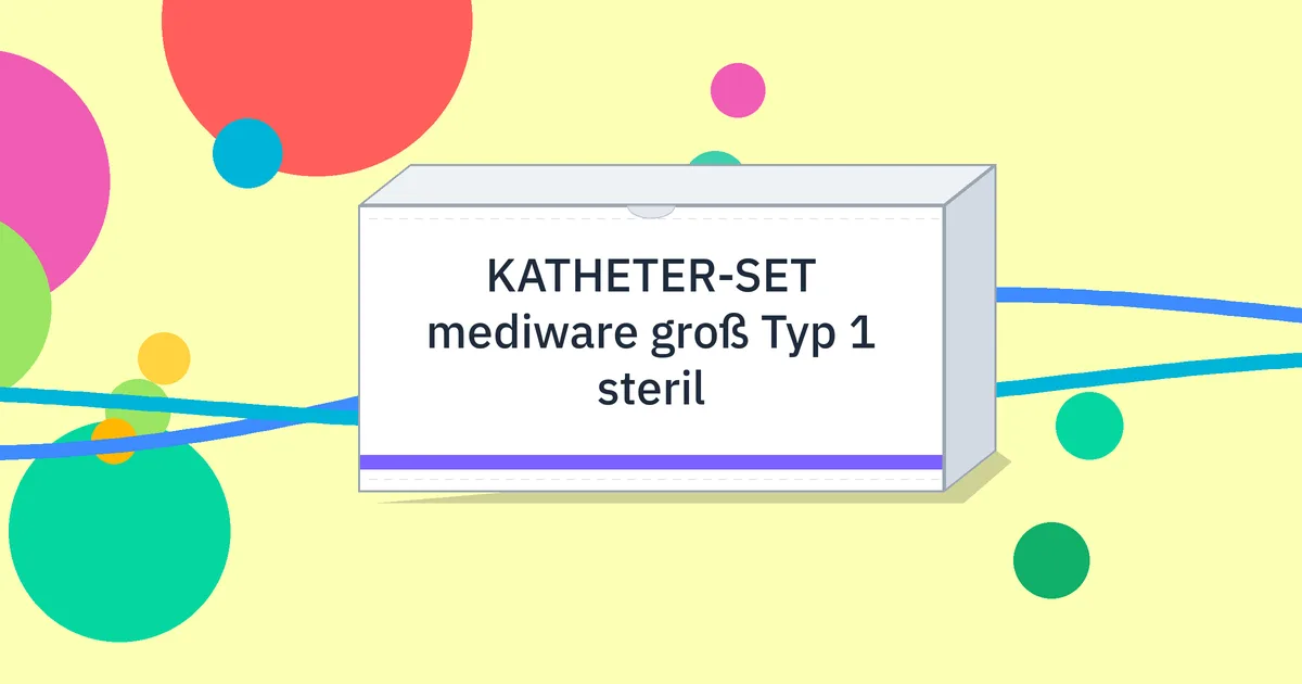 Symbolbild: Packung mit der Aufschrift KATHETER-SET mediware groß Typ 1 steril (PZN 04673500) – Verfügbarkeit und Bezug in Apotheken in Frankfurt am Main