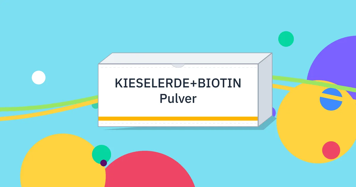 Symbolbild: Packung mit der Aufschrift KIESELERDE+BIOTIN Pulver (PZN 08869660) – Verfügbarkeit und Bezug in Apotheken in Frankfurt am Main