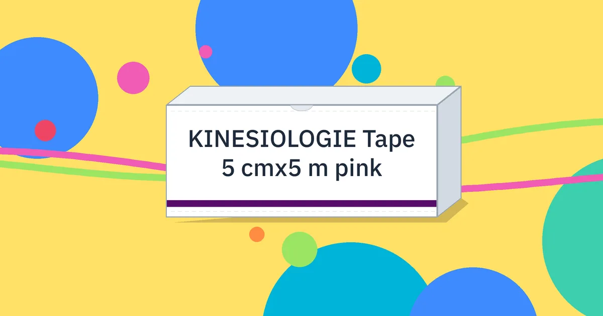 Symbolbild: Packung mit der Aufschrift KINESIOLOGIE Tape 5 cmx5 m pink (PZN 17184263) – Verfügbarkeit und Bezug in Apotheken in Frankfurt am Main