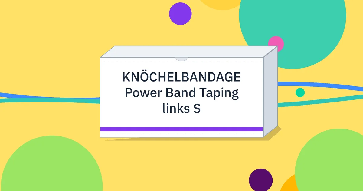 Symbolbild: Packung mit der Aufschrift KNÖCHELBANDAGE Power Band Taping links S (PZN 15383923) – Verfügbarkeit und Bezug in Apotheken in Frankfurt am Main