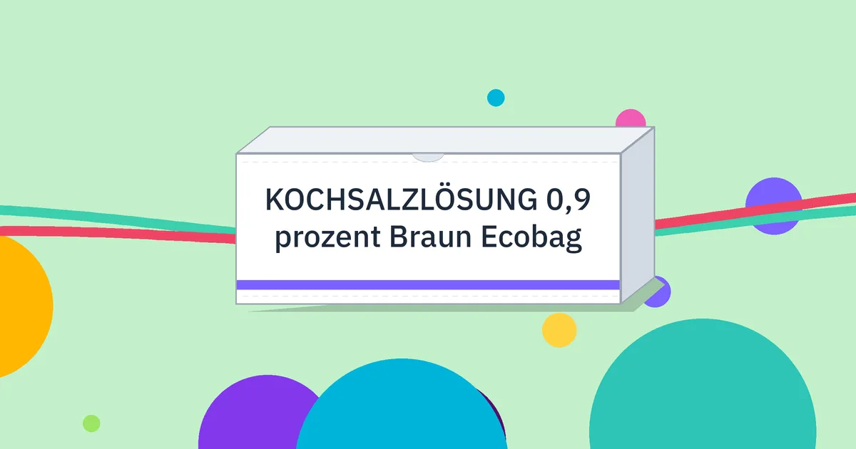 Symbolbild: Packung mit der Aufschrift KOCHSALZLÖSUNG 0,9 prozent Braun Ecobag (PZN 00954739) – Verfügbarkeit und Bezug in Apotheken in Frankfurt am Main