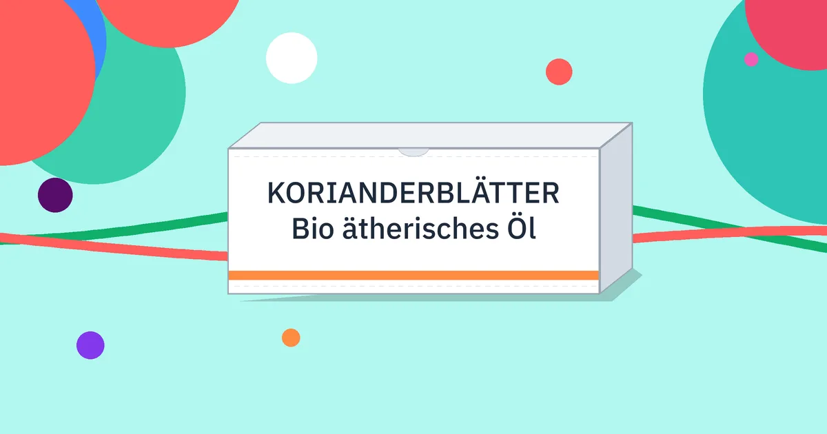 Symbolbild: Packung mit der Aufschrift KORIANDERBLÄTTER Bio ätherisches Öl (PZN 16939819) – Verfügbarkeit und Bezug in Apotheken in Frankfurt am Main