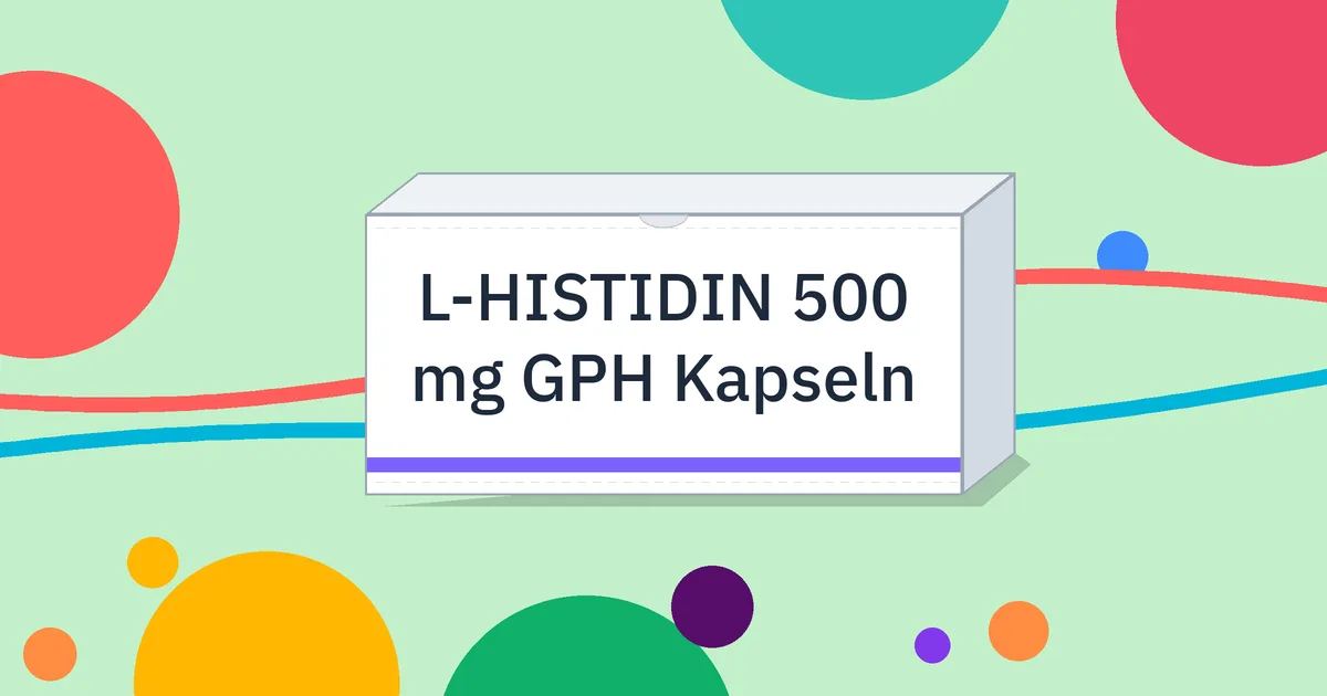 Symbolbild: Packung mit der Aufschrift L-HISTIDIN 500 mg GPH Kapseln (PZN 08403950) – Verfügbarkeit und Bezug in Apotheken in Frankfurt am Main