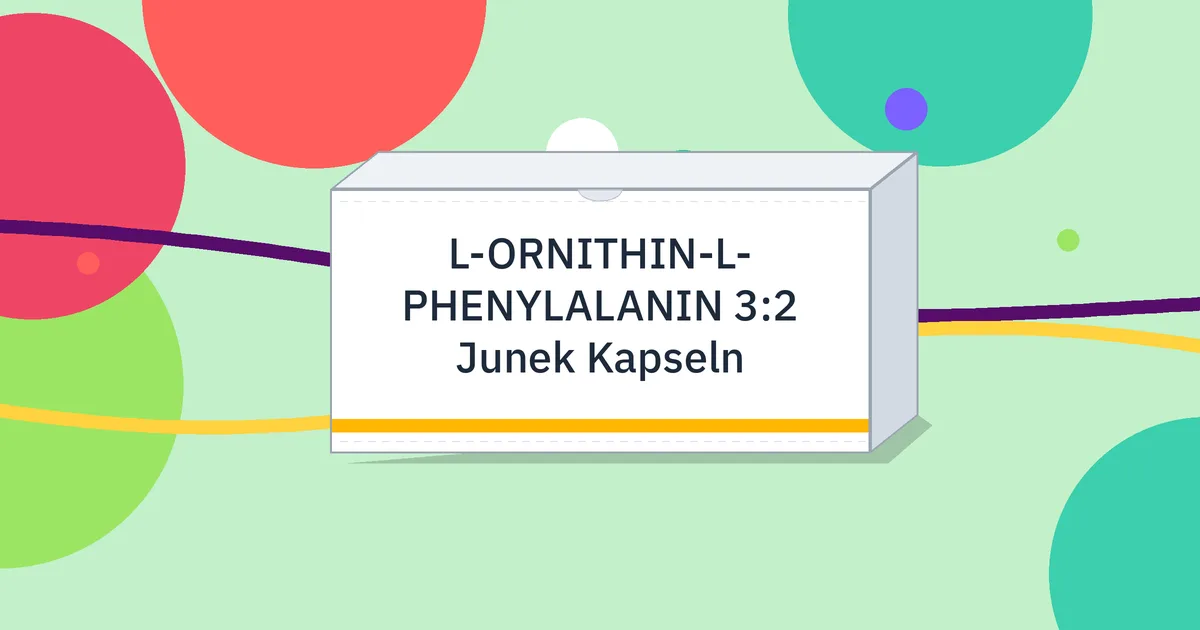 Symbolbild: Packung mit der Aufschrift L-ORNITHIN-L-PHENYLALANIN 3:2 Junek Kapseln (PZN 00983793) – Verfügbarkeit und Bezug in Apotheken in Frankfurt am Main