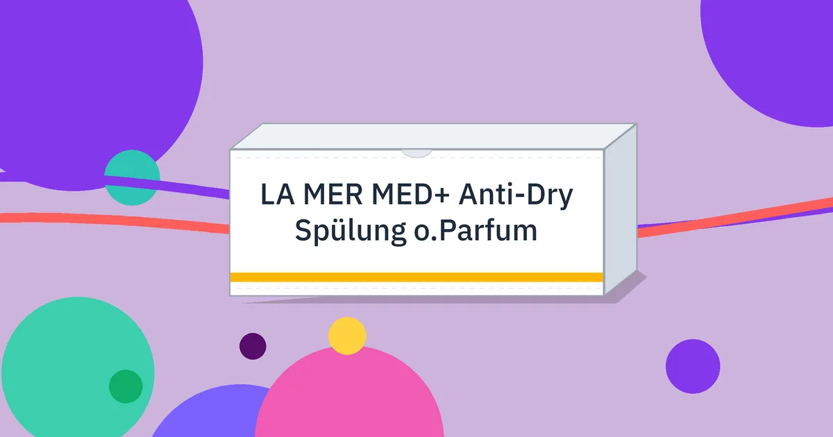 Symbolbild: Packung mit der Aufschrift LA MER MED+ Anti-Dry Spülung o.Parfum (PZN 16653170) – Verfügbarkeit und Bezug in Apotheken in Frankfurt am Main