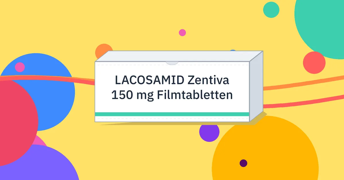 Symbolbild: Packung mit der Aufschrift LACOSAMID Zentiva 150 mg Filmtabletten (PZN 17593493) – Verfügbarkeit und Bezug in Apotheken in Frankfurt am Main