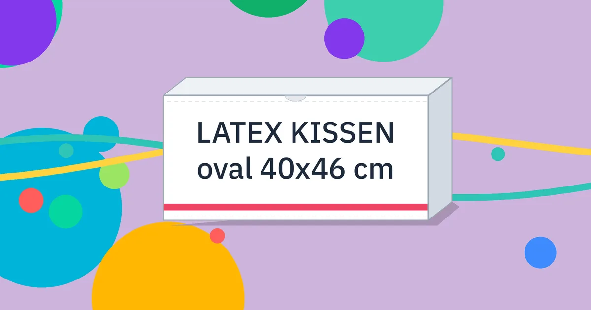 Symbolbild: Packung mit der Aufschrift LATEX KISSEN oval 40x46 cm (PZN 09441740) – Verfügbarkeit und Bezug in Apotheken in Frankfurt am Main