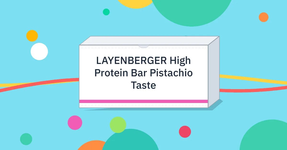Symbolbild: Packung mit der Aufschrift LAYENBERGER High Protein Bar Pistachio Taste (PZN 20231629) – Verfügbarkeit und Bezug in Apotheken in Frankfurt am Main
