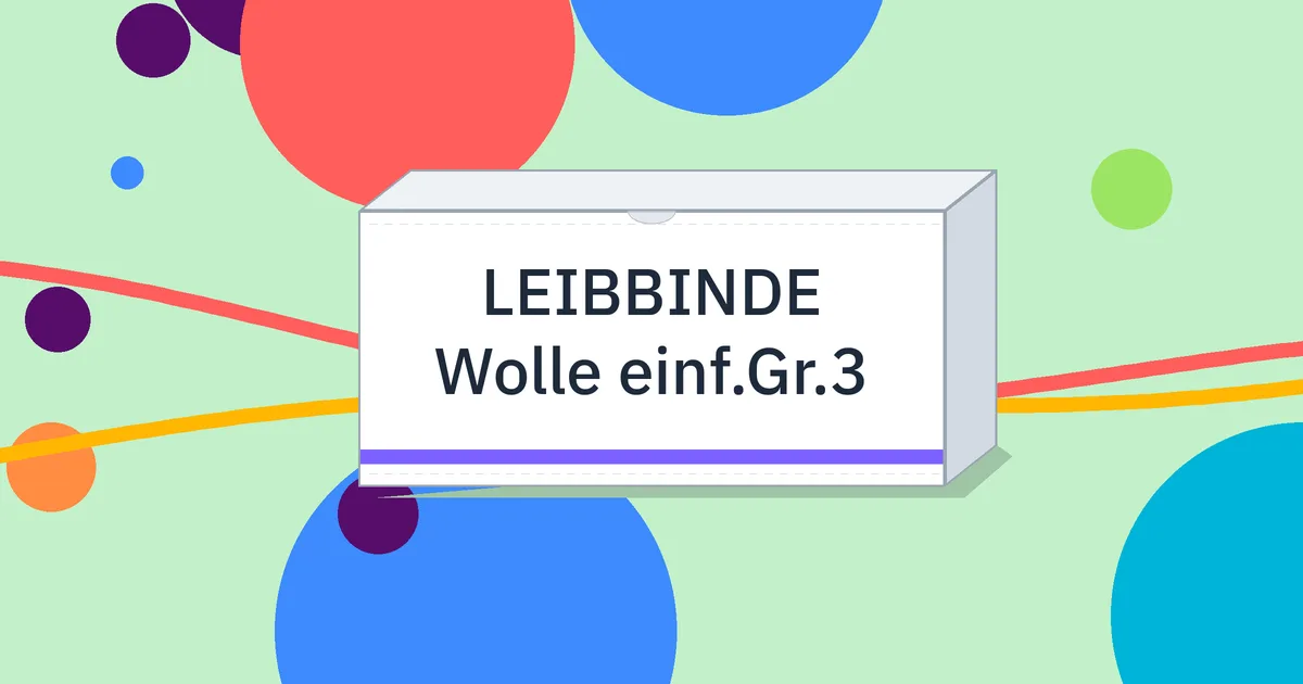 Symbolbild: Packung mit der Aufschrift LEIBBINDE Wolle einf.Gr.3 (PZN 02008980) – Verfügbarkeit und Bezug in Apotheken in Frankfurt am Main