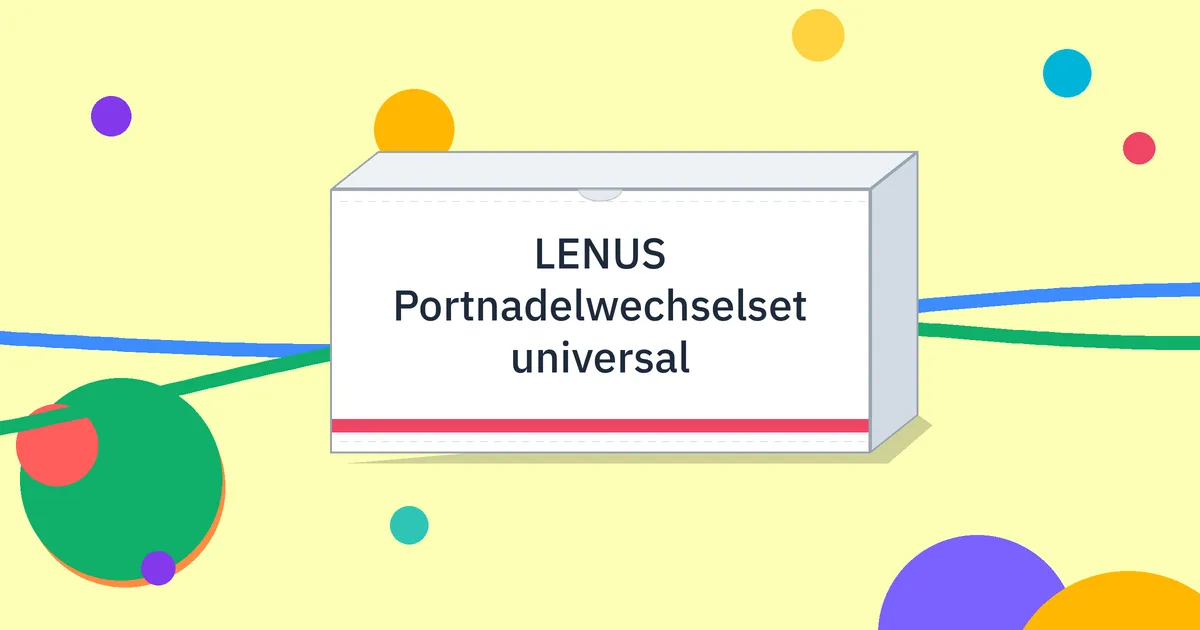 Symbolbild: Packung mit der Aufschrift LENUS Portnadelwechselset universal (PZN 18702369) – Verfügbarkeit und Bezug in Apotheken in Frankfurt am Main