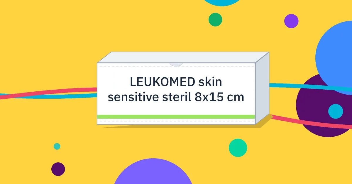 Symbolbild: Packung mit der Aufschrift LEUKOMED skin sensitive steril 8x15 cm (PZN 18730070) – Verfügbarkeit und Bezug in Apotheken in Frankfurt am Main