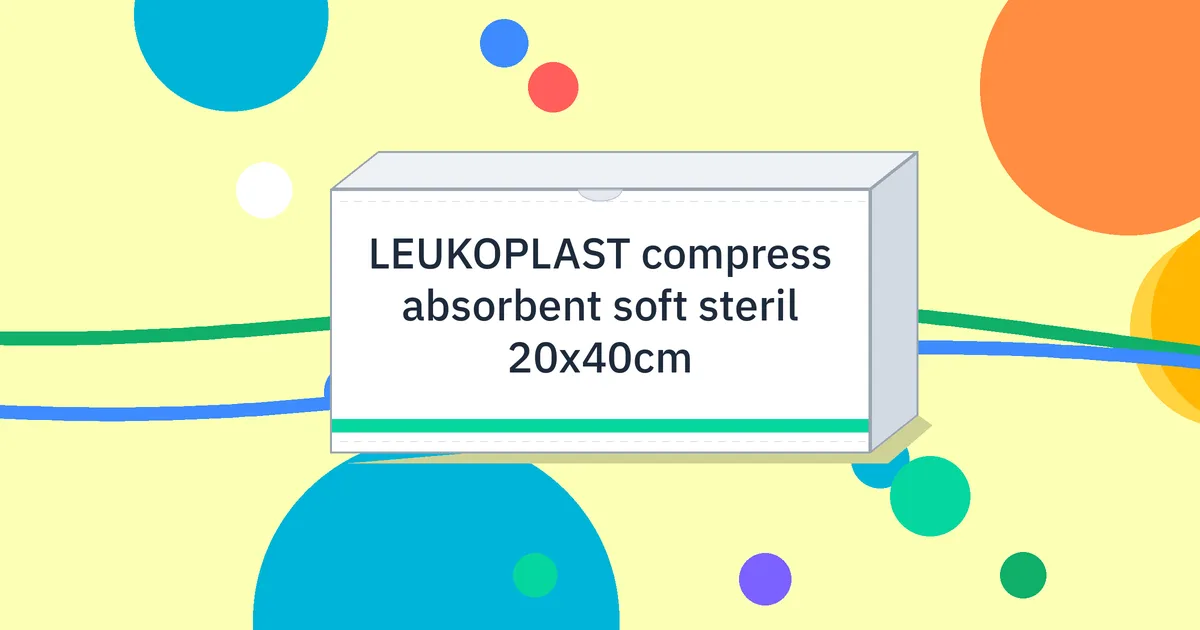 Symbolbild: Packung mit der Aufschrift LEUKOPLAST compress absorbent soft steril 20x40cm (PZN 17206958) – Verfügbarkeit und Bezug in Apotheken in Frankfurt am Main