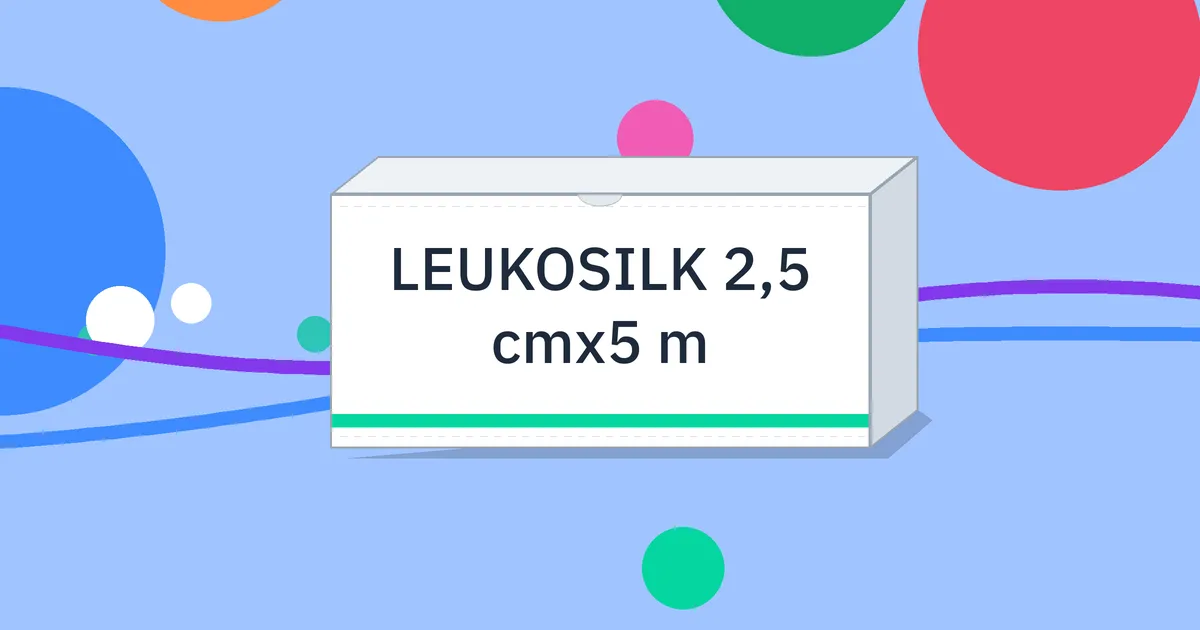 Symbolbild: Packung mit der Aufschrift LEUKOSILK 2,5 cmx5 m (PZN 19799454) – Verfügbarkeit und Bezug in Apotheken in Frankfurt am Main