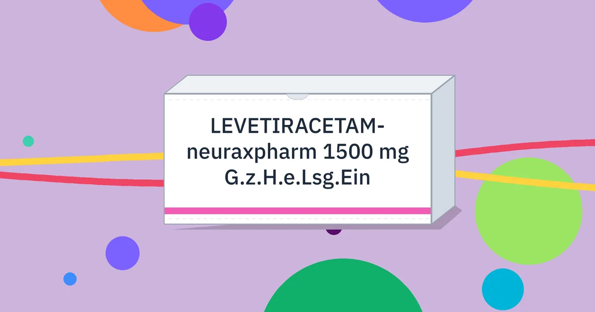 Symbolbild: Packung mit der Aufschrift LEVETIRACETAM-neuraxpharm 1500 mg G.z.H.e.Lsg.Ein (PZN 10251878) – Verfügbarkeit und Bezug in Apotheken in Frankfurt am Main