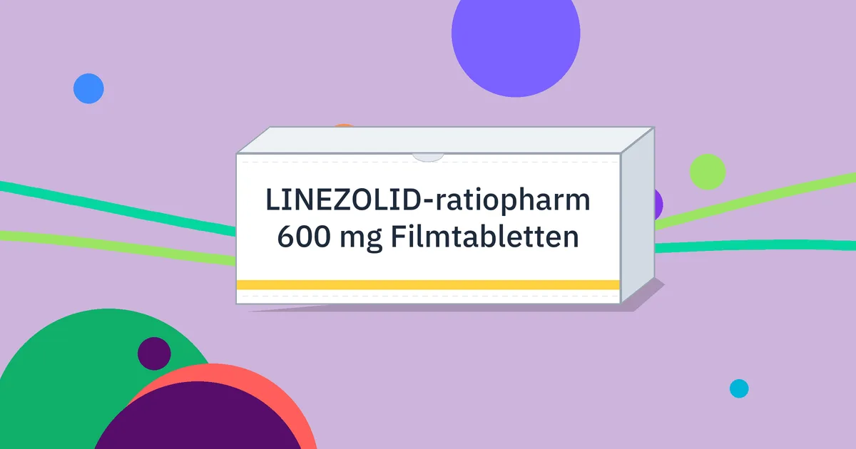 Symbolbild: Packung mit der Aufschrift LINEZOLID-ratiopharm 600 mg Filmtabletten (PZN 11088274) – Verfügbarkeit und Bezug in Apotheken in Frankfurt am Main