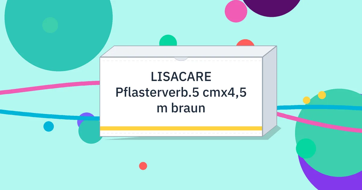 Symbolbild: Packung mit der Aufschrift LISACARE Pflasterverb.5 cmx4,5 m braun (PZN 17892066) – Verfügbarkeit und Bezug in Apotheken in Frankfurt am Main