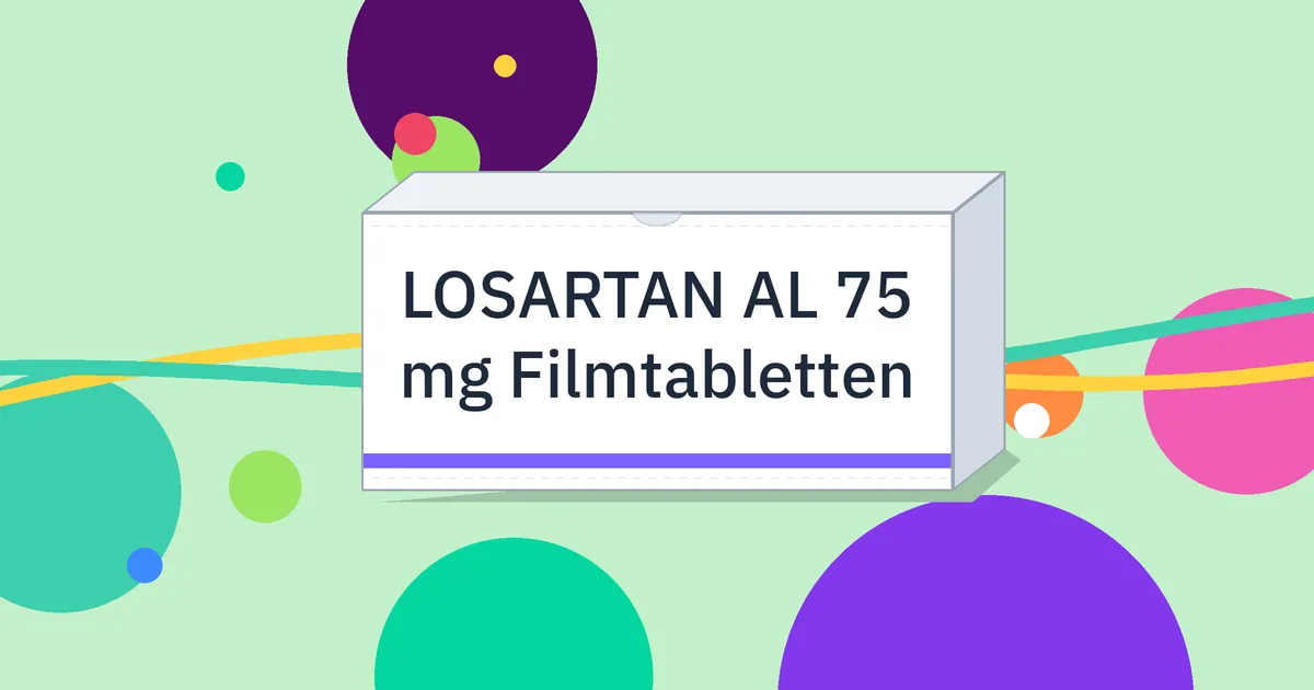 Symbolbild: Packung mit der Aufschrift LOSARTAN AL 75 mg Filmtabletten (PZN 18239747) – Verfügbarkeit und Bezug in Apotheken in Frankfurt am Main
