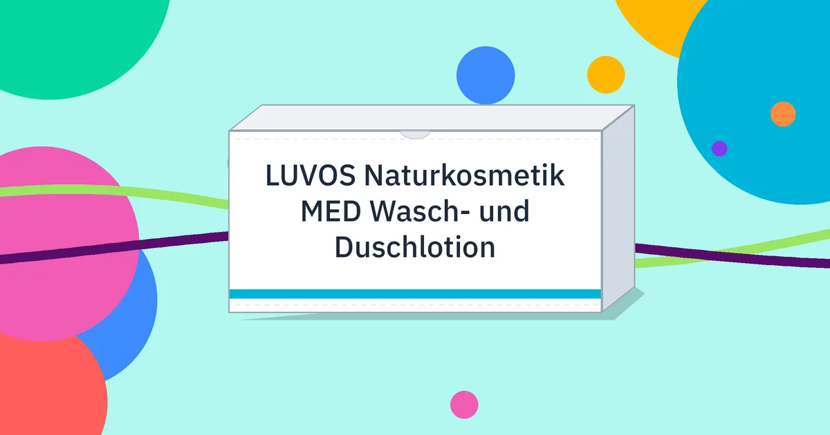 Symbolbild: Packung mit der Aufschrift LUVOS Naturkosmetik MED Wasch- und Duschlotion (PZN 11017647) – Verfügbarkeit und Bezug in Apotheken in Frankfurt am Main