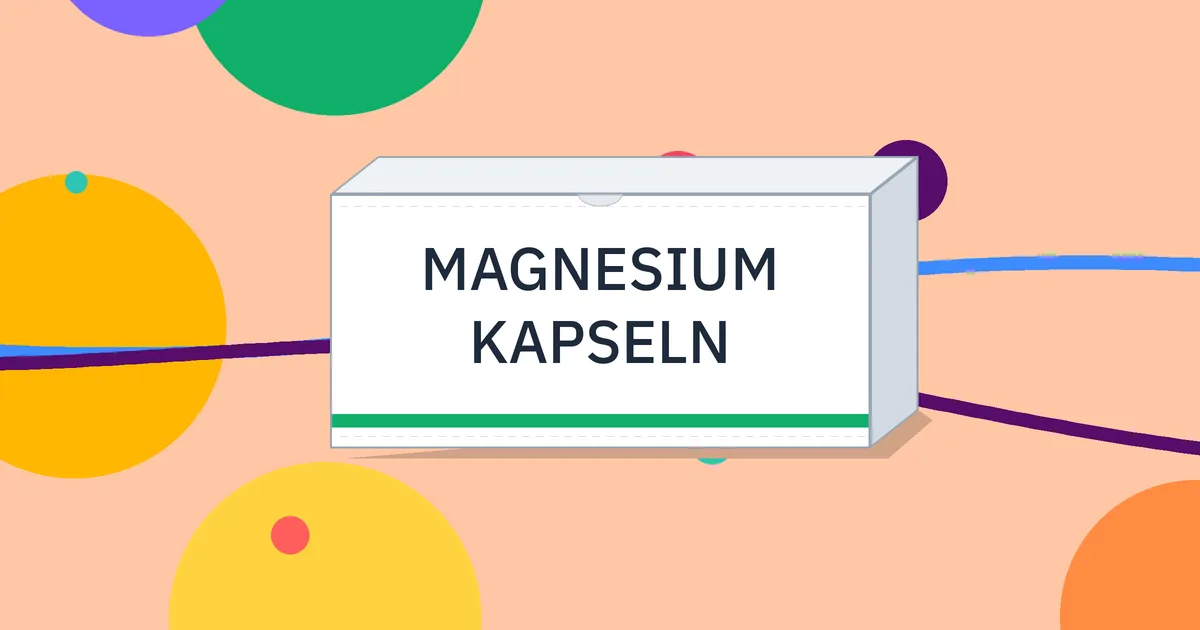 Symbolbild: Packung mit der Aufschrift MAGNESIUM KAPSELN (PZN 10321308) – Verfügbarkeit und Bezug in Apotheken in Frankfurt am Main