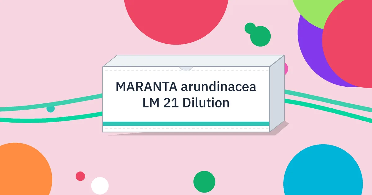 Symbolbild: Packung mit der Aufschrift MARANTA arundinacea LM 21 Dilution (PZN 13601534) – Verfügbarkeit und Bezug in Apotheken in Frankfurt am Main