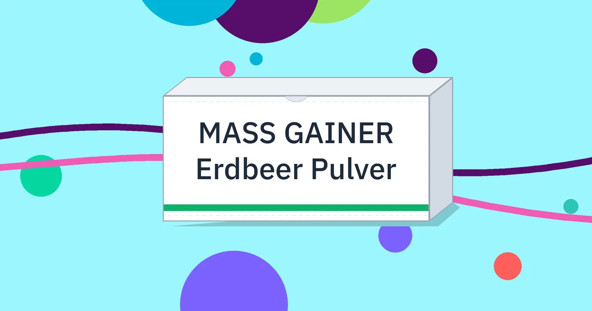 Symbolbild: Packung mit der Aufschrift MASS GAINER Erdbeer Pulver (PZN 07408069) – Verfügbarkeit und Bezug in Apotheken in Frankfurt am Main