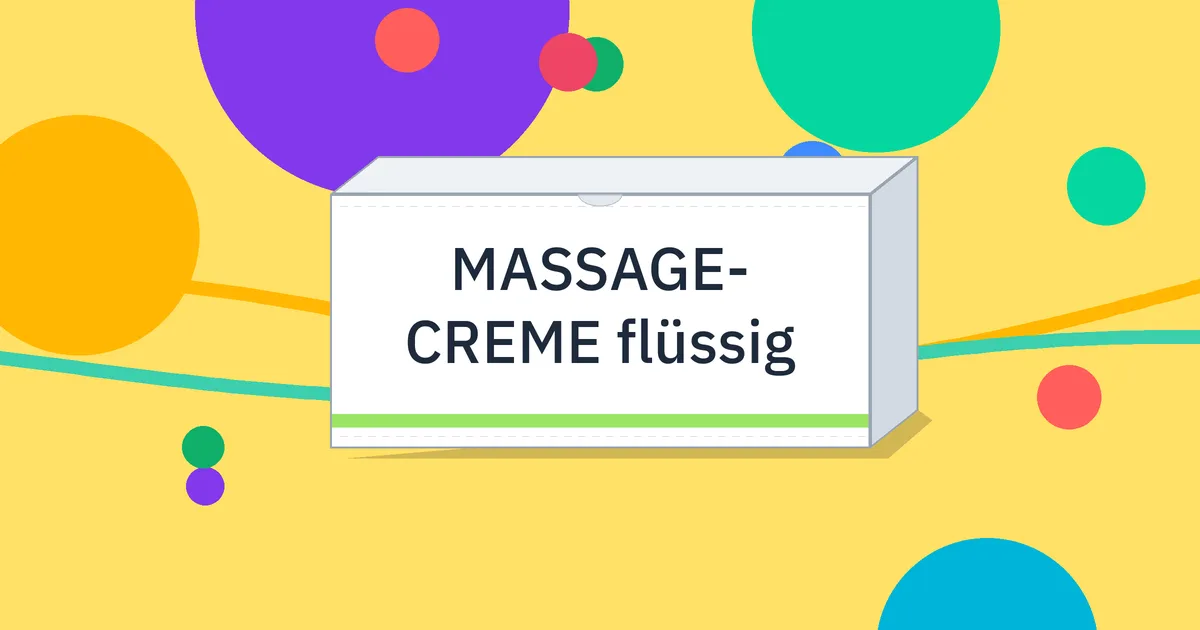 Symbolbild: Packung mit der Aufschrift MASSAGE-CREME flüssig (PZN 05956660) – Verfügbarkeit und Bezug in Apotheken in Frankfurt am Main
