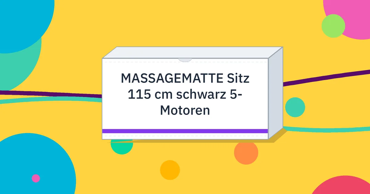 Symbolbild: Packung mit der Aufschrift MASSAGEMATTE Sitz 115 cm schwarz 5-Motoren (PZN 11350418) – Verfügbarkeit und Bezug in Apotheken in Frankfurt am Main