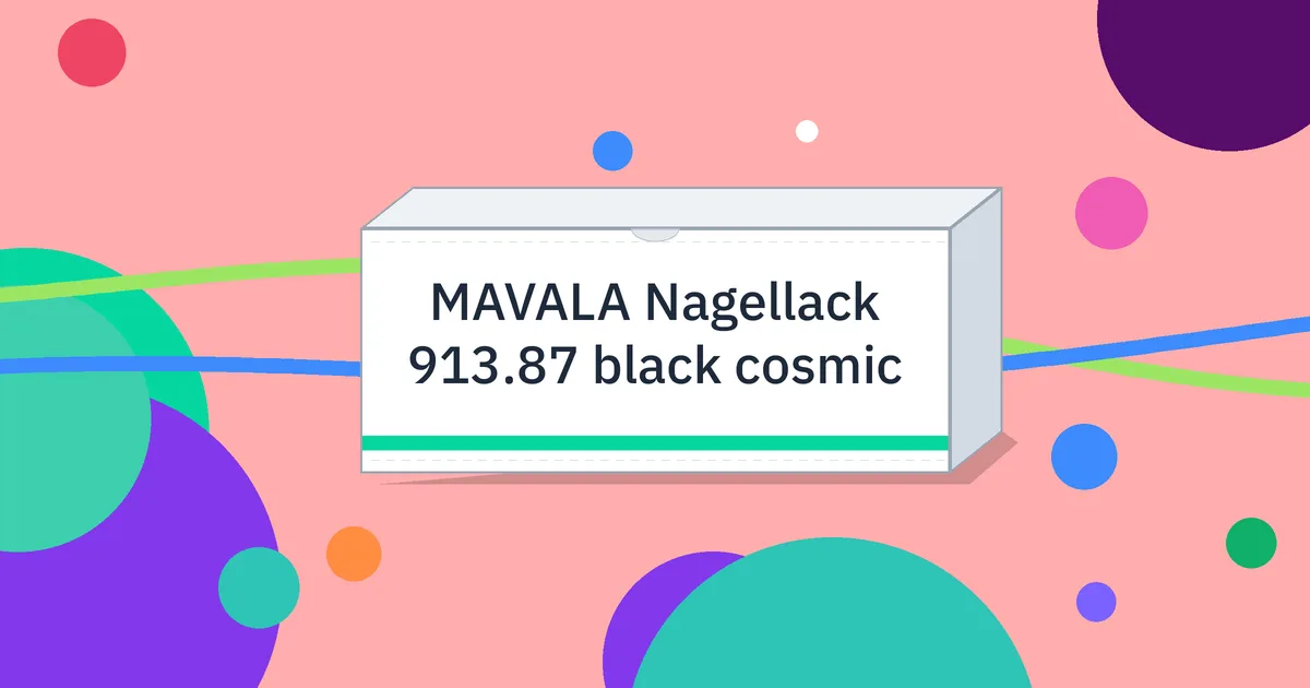 Symbolbild: Packung mit der Aufschrift MAVALA Nagellack 913.87 black cosmic (PZN 13903229) – Verfügbarkeit und Bezug in Apotheken in Frankfurt am Main
