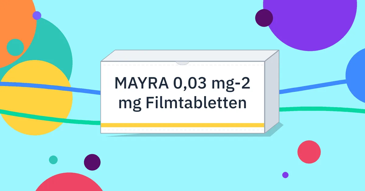 Symbolbild: Packung mit der Aufschrift MAYRA 0,03 mg-2 mg Filmtabletten (PZN 09278346) – Verfügbarkeit und Bezug in Apotheken in Frankfurt am Main