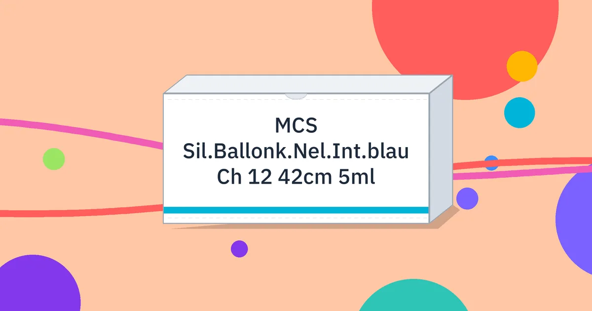 Symbolbild: Packung mit der Aufschrift MCS Sil.Ballonk.Nel.Int.blau Ch 12 42cm 5ml (PZN 04799715) – Verfügbarkeit und Bezug in Apotheken in Frankfurt am Main