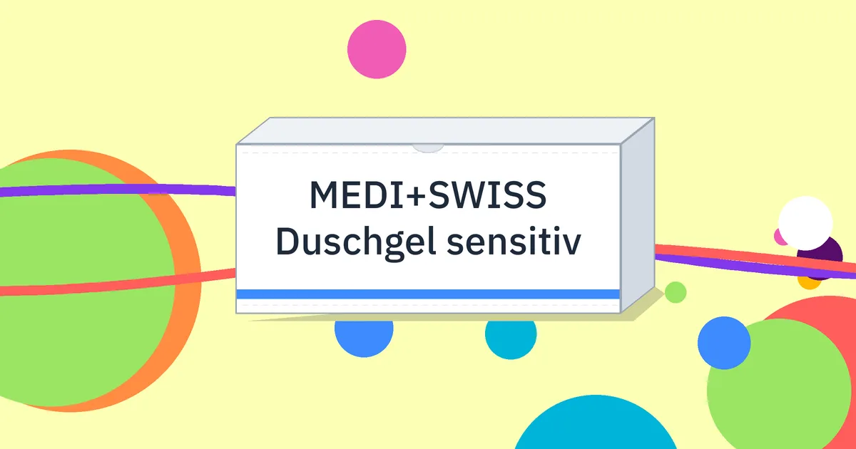 Symbolbild: Packung mit der Aufschrift MEDI+SWISS Duschgel sensitiv (PZN 20649530) – Verfügbarkeit und Bezug in Apotheken in Frankfurt am Main