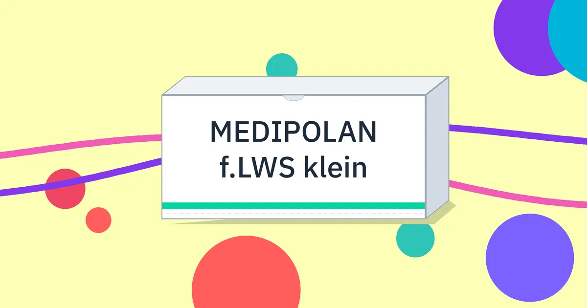 Symbolbild: Packung mit der Aufschrift MEDIPOLAN f.LWS klein (PZN 03013463) – Verfügbarkeit und Bezug in Apotheken in Frankfurt am Main