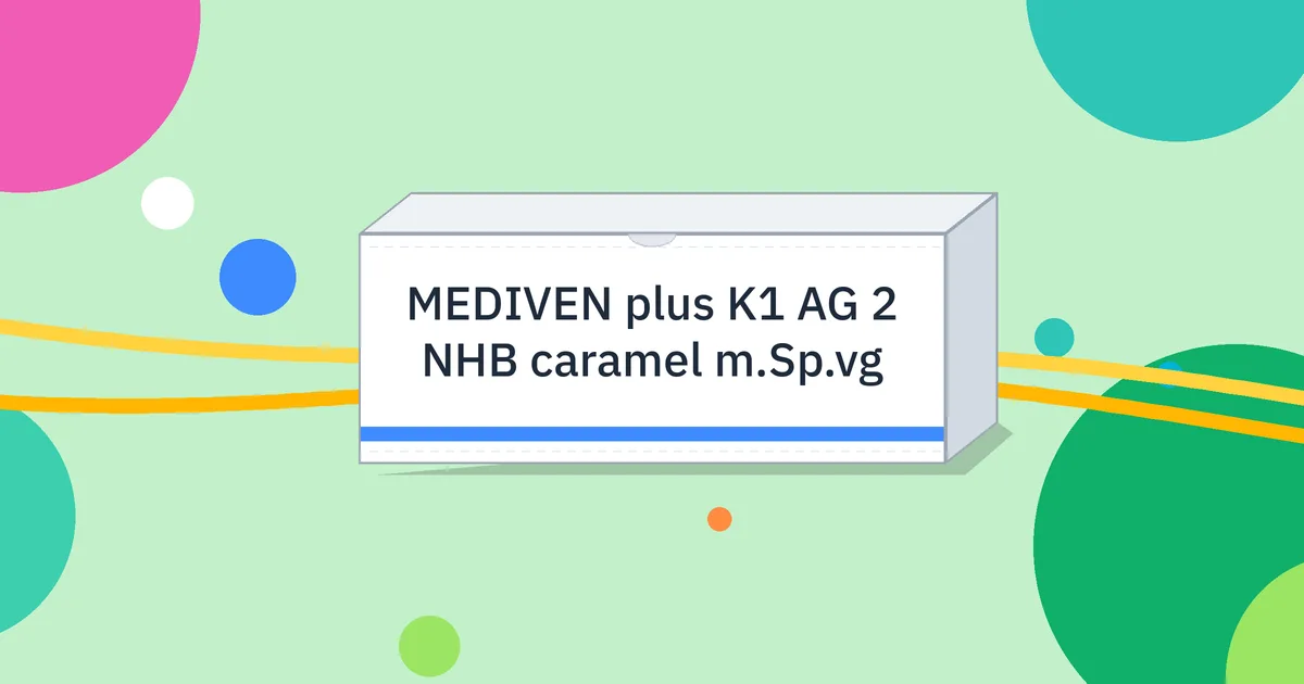 Symbolbild: Packung mit der Aufschrift MEDIVEN plus K1 AG 2 NHB caramel m.Sp.vg (PZN 15922461) – Verfügbarkeit und Bezug in Apotheken in Frankfurt am Main