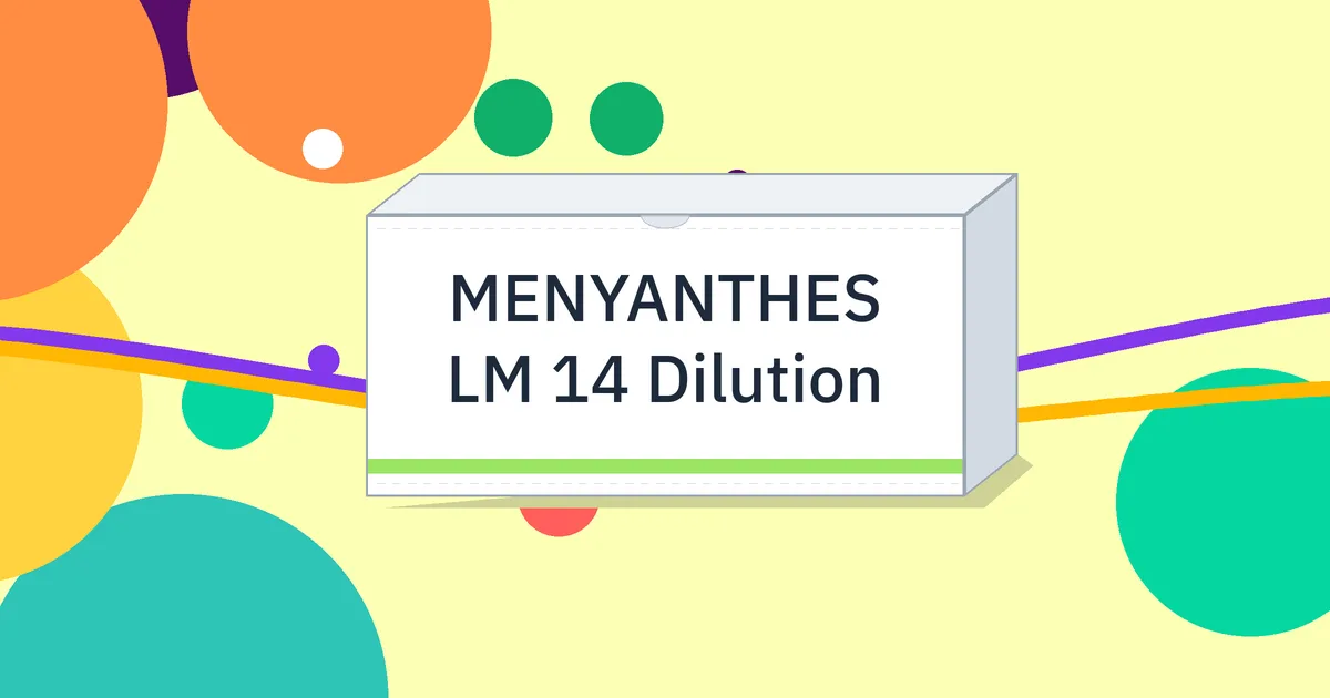 Symbolbild: Packung mit der Aufschrift MENYANTHES LM 14 Dilution (PZN 13605176) – Verfügbarkeit und Bezug in Apotheken in Frankfurt am Main