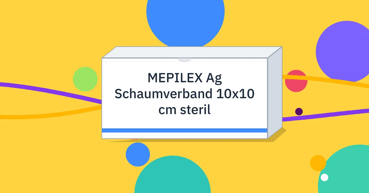 Symbolbild: Packung mit der Aufschrift MEPILEX Ag Schaumverband 10x10 cm steril (PZN 17832443) – Verfügbarkeit und Bezug in Apotheken in Frankfurt am Main
