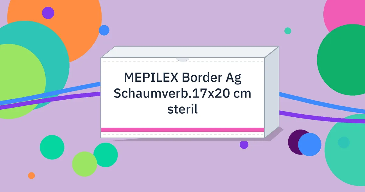 Symbolbild: Packung mit der Aufschrift MEPILEX Border Ag Schaumverb.17x20 cm steril (PZN 10187270) – Verfügbarkeit und Bezug in Apotheken in Frankfurt am Main