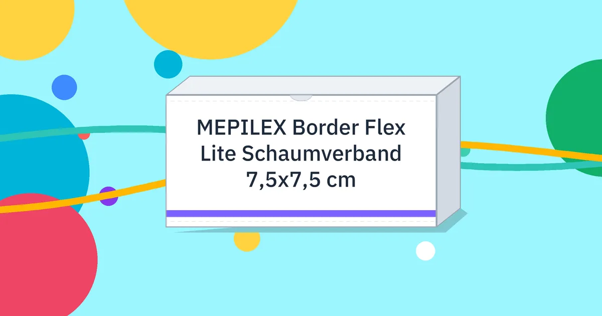 Symbolbild: Packung mit der Aufschrift MEPILEX Border Flex Lite Schaumverband 7,5x7,5 cm (PZN 18390415) – Verfügbarkeit und Bezug in Apotheken in Frankfurt am Main