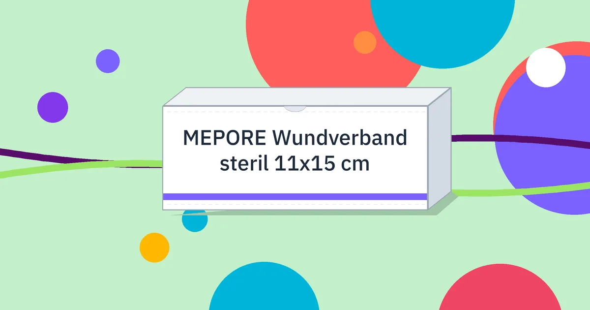 Symbolbild: Packung mit der Aufschrift MEPORE Wundverband steril 11x15 cm (PZN 20285921) – Verfügbarkeit und Bezug in Apotheken in Frankfurt am Main