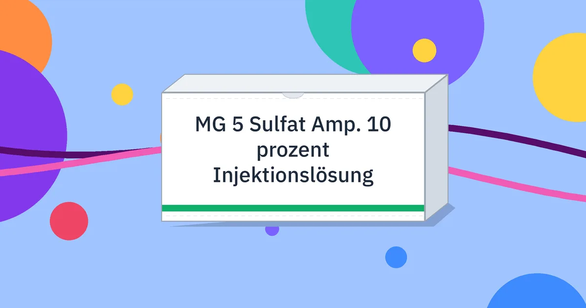 Symbolbild: Packung mit der Aufschrift MG 5 Sulfat Amp. 10 prozent Injektionslösung (PZN 02779192) – Verfügbarkeit und Bezug in Apotheken in Frankfurt am Main