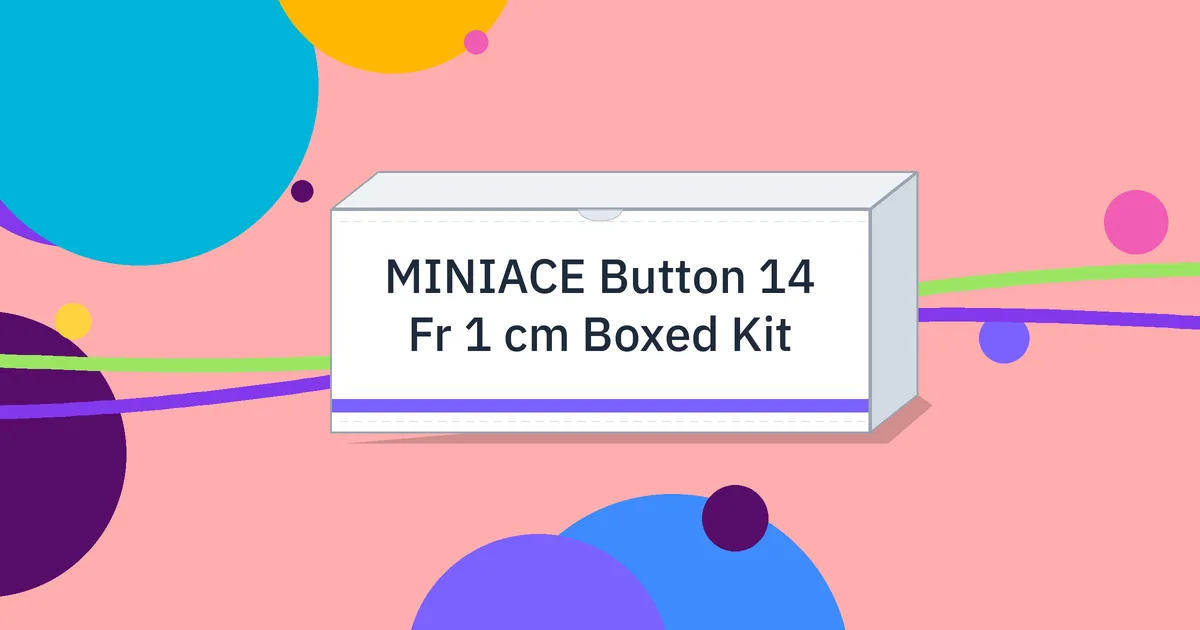 Symbolbild: Packung mit der Aufschrift MINIACE Button 14 Fr 1 cm Boxed Kit (PZN 16953908) – Verfügbarkeit und Bezug in Apotheken in Frankfurt am Main